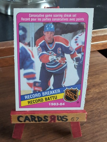1984-85 OPC #388 Wayne Gretzky Record Breaker original card EXCELLENT ...