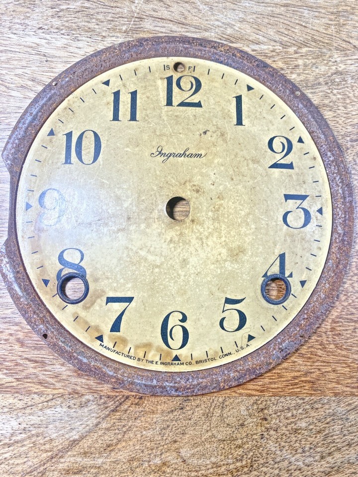 Old Ingraham Clock Movement Dial Pan (5.68 Inch Or 144.32mm Dia) (KD270 ...