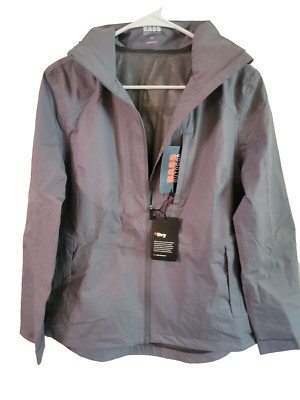 Bass Womens Firebird Trail Rain Hooded Jacket Gray XS Breathable BDry ...