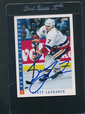 1993/94 Score #103 Scott lachance Islanders Signed Auto *D3462 | eBay