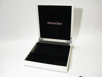 Pandora White Leatherette Large Jewelry Organizer Storage Box | eBay