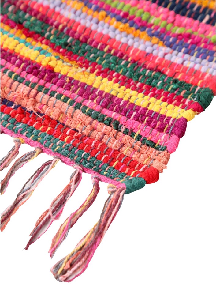 Rag Rug Festival Rugs Multicolour Rainbow Mat Cotton Hand Made ...