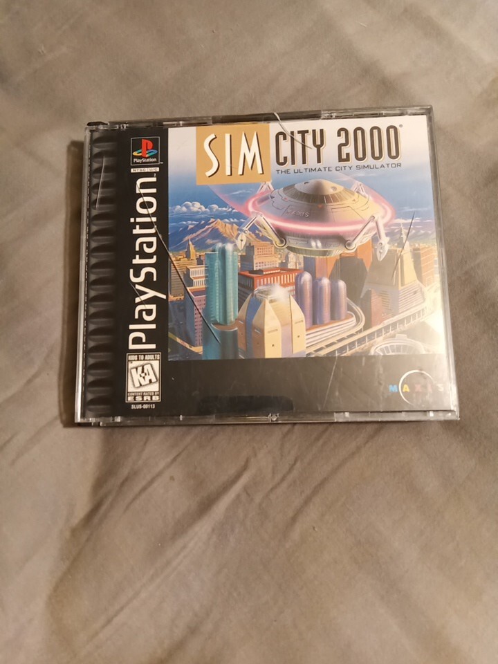 SimCity 2000 (Sony PlayStation 1 PS1, 1996) Complete CIB Black Label ...