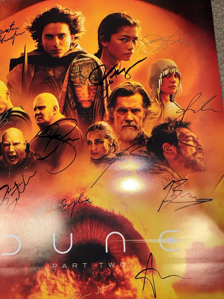 Dune Part Two Movie Poster Signed 27x40 Autographed COA Timothee ...