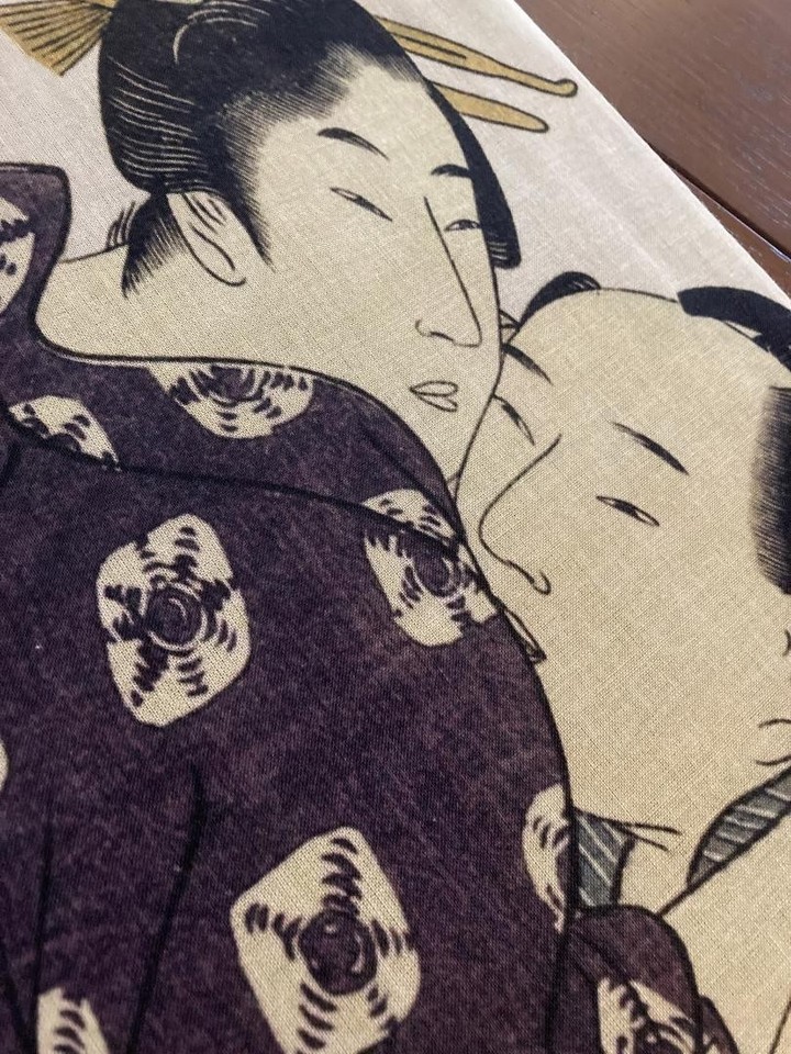 All-Art Ukiyo-E Tenugui Kitagawa Utamaro Shunga Cotton Japan 35x14in ...