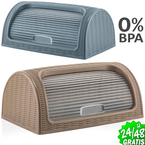 Plastic Bread Box Food Container Dry Cakes Pastries RETRACTABLE VIEWER ...