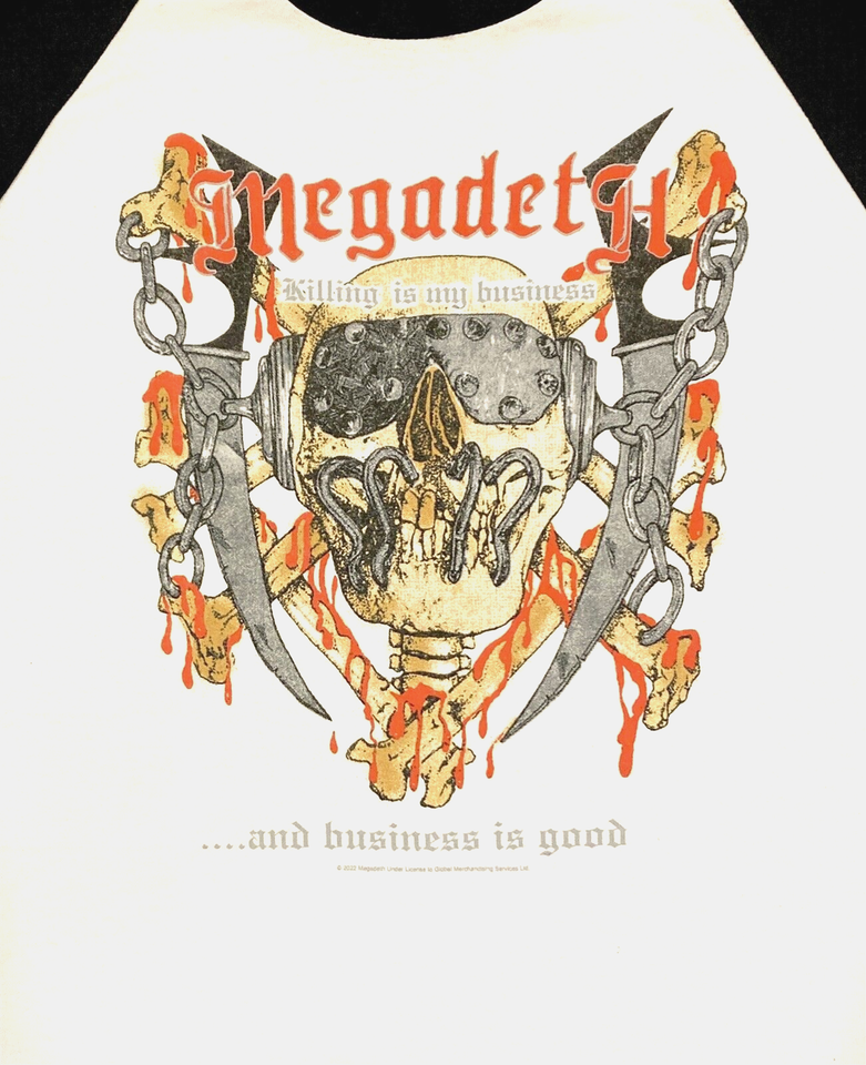 MEGADETH cd cvr KILLING IS MY BUSINESS Official RAGLAN SHIRT XL New ...