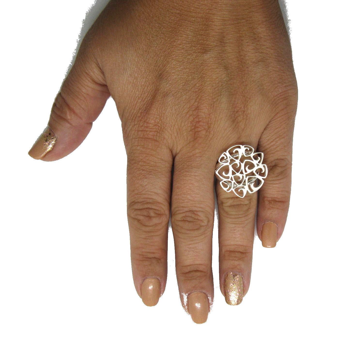 Stylish Sterling Silver Ring Solid 925 Adjustable Size Nickel Free ...