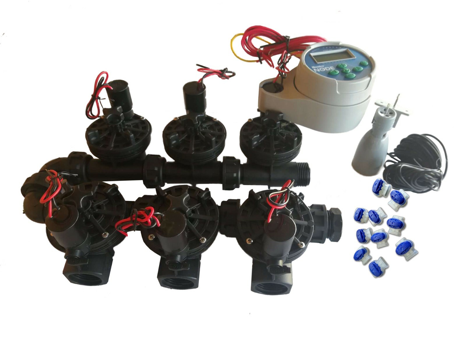 Hunter NODE 600 Kit - Solenoids,3M Connectors,Rain Sensor, 9V Battery ...