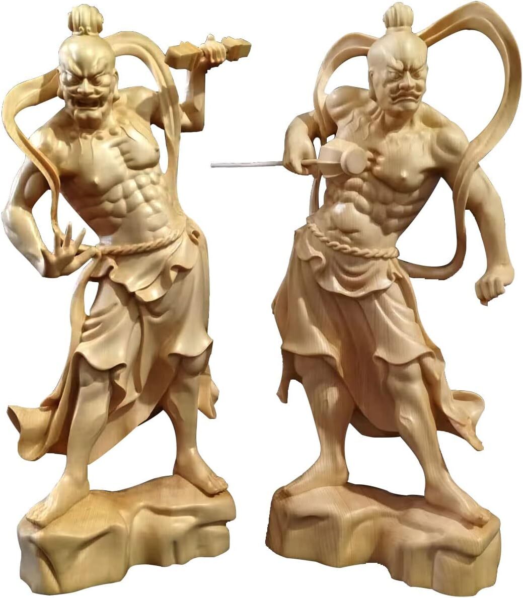 Nio Statue Figurine Kongo Rikishi Agyo Ungyo Wood Carving Hinoki Statue ...