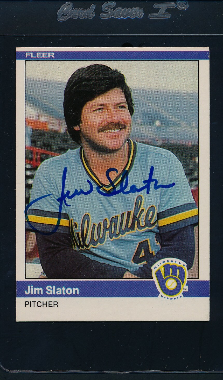 1984 Fleer #214 Jim Slaton Brewers Signed Auto *28302 | eBay