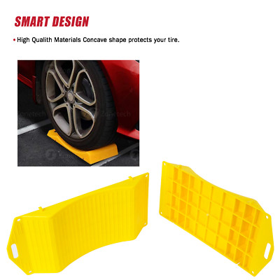 Pair of Anti- Slip Design Parking Ramp Tire Cradle Wheel Chocks Travel ...