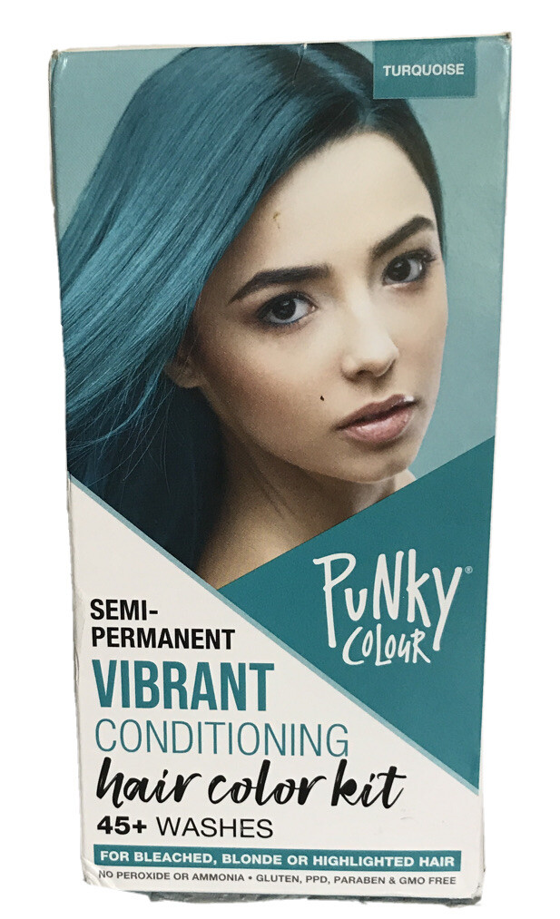 Semi-Permanent Vibrant Conditioning Turquoise Hair Color Kit 3.5oz ...