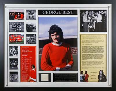George Best Signed White card Framed Display | eBay UK