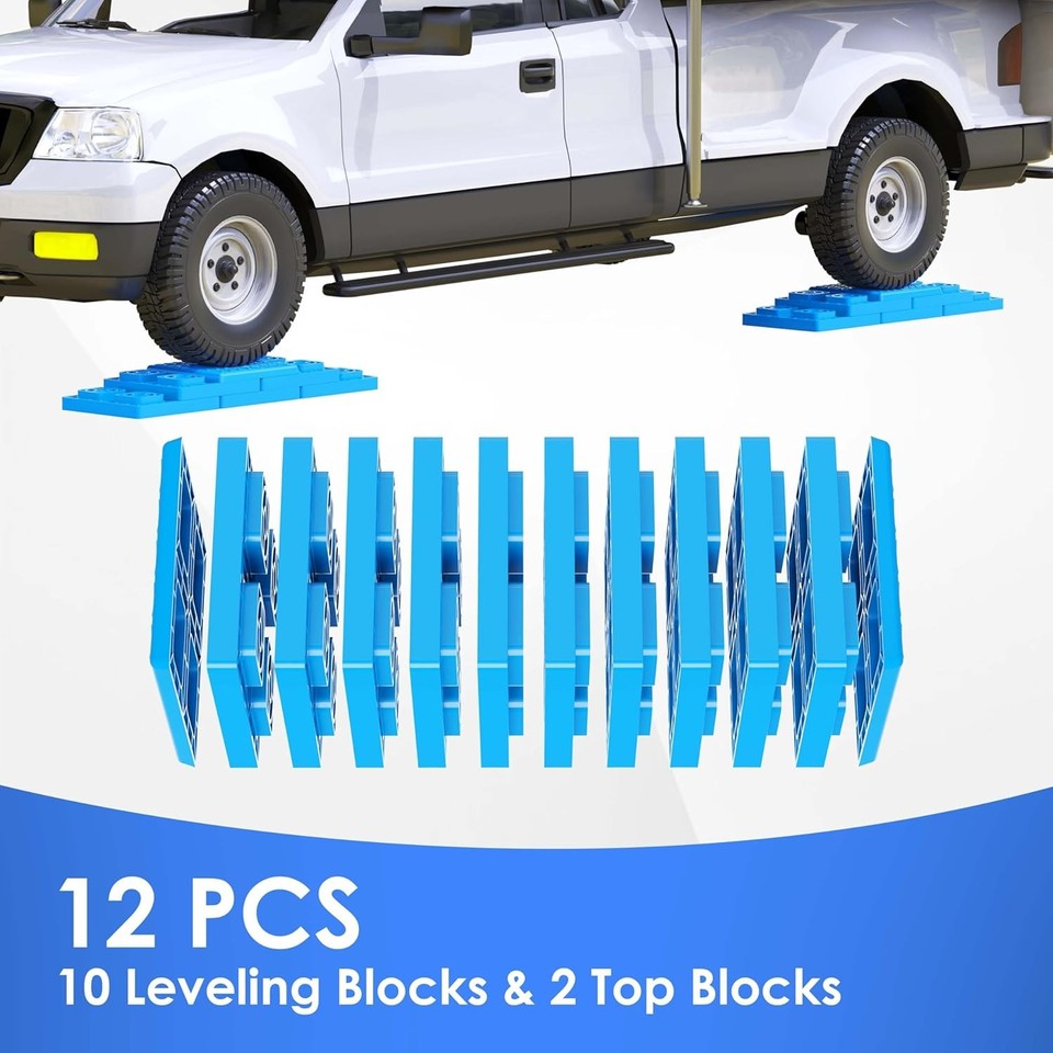 Heavy Duty RV Leveling Blocks 12 Pack, Interlocking Design Camper ...