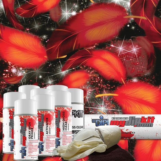Hydro Dipping Water Transfer printing Hydrographic Dip Kit Red Feather ...
