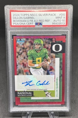 2024 Dillon Gabriel Auto /5 Red 🔥Bowman Chrome U Oregon Ducks NSCC 📈 | eBay
