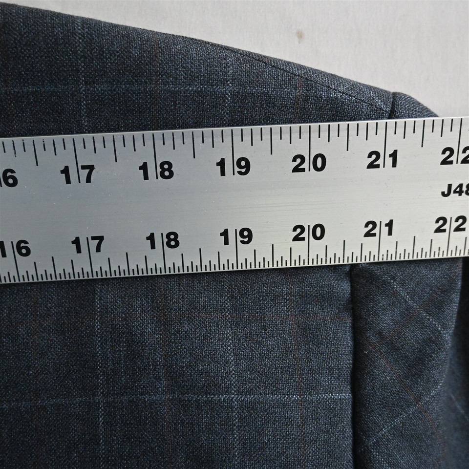 Joseph Feiss 46S Blue Windowpane Silk Wool Mens Blazer Jacket Sport ...