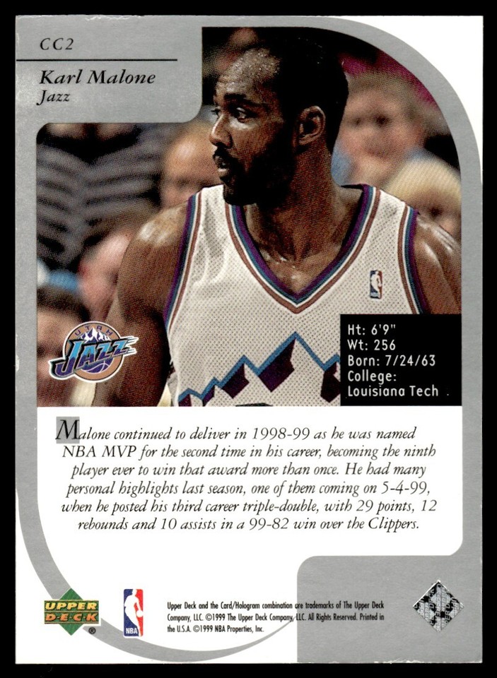 1999-00 Upper Deck Ovation Curtain Calls Karl Malone Utah Jazz #CC2 NM ...