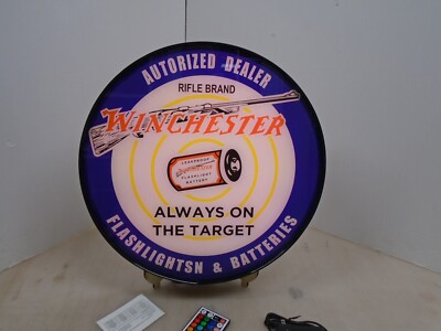 Winchester Always on Target Round LED Display lighted sign lightbox ...