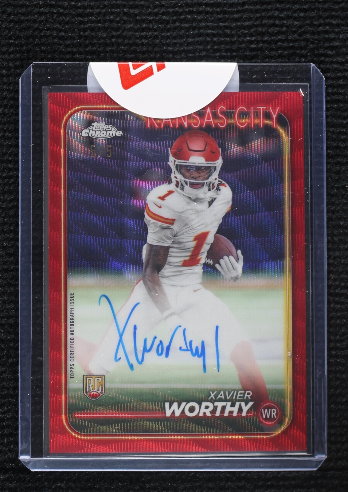 2024 Topps Chrome - Rookie Autographs Xavier Worthy #RA-XWO Red Wave ...