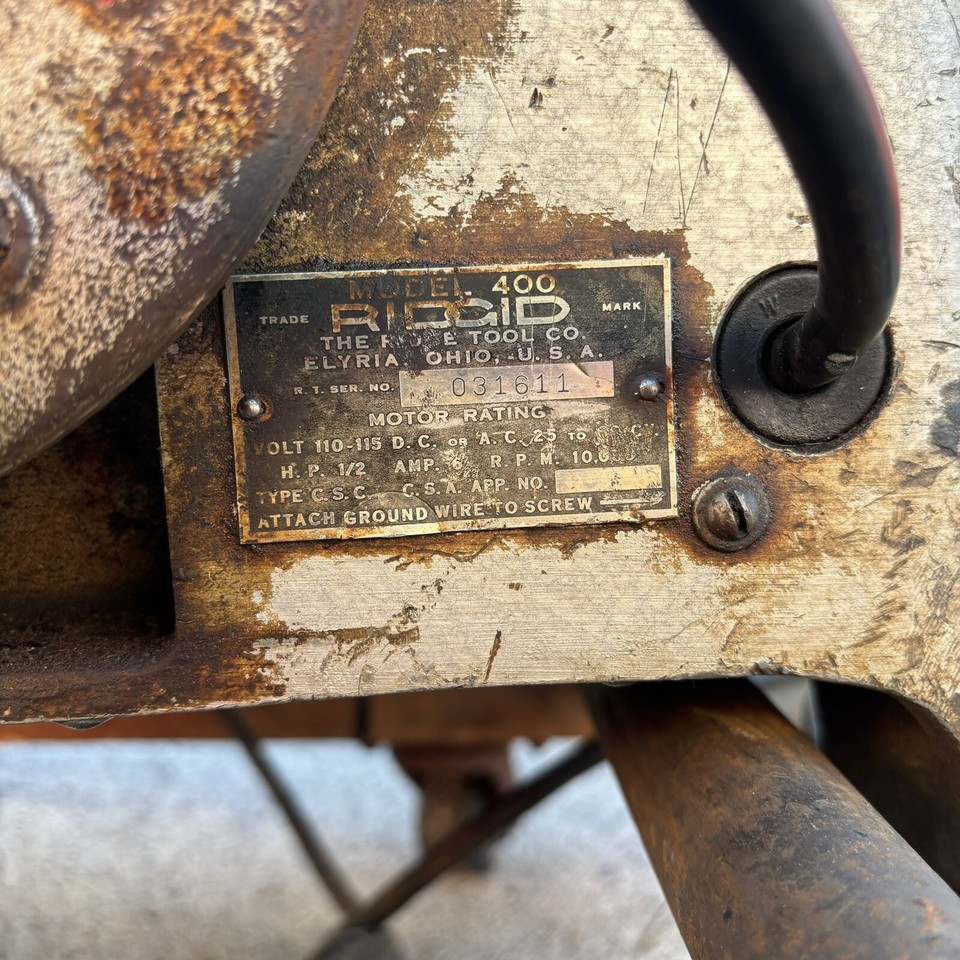 Ridgid 400 Electric Pipe Threader Machine With Vise And Stand - Works ...