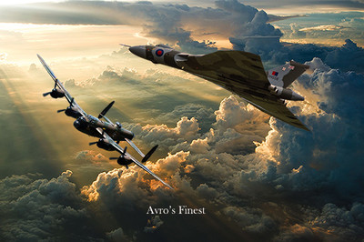 Avro Vulcan XH558 & Avro Lancaster canvas prints various sizes free ...