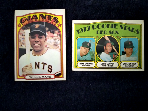 1972 Topps #49 79 Willie Mays Carlton Fisk Rookie Baseball Lot 2 Nice ...