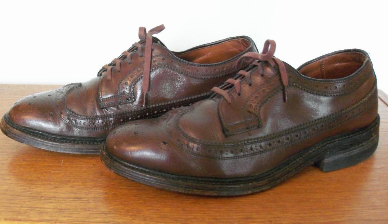 VINTAGE SEARS GOLD BOND BROWN LEATHER WINGTIPS MEN'S … - Gem