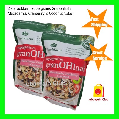 *New* 2 x Brookfarm Supergrains Granohlaah Macadamia, Cranberry ...