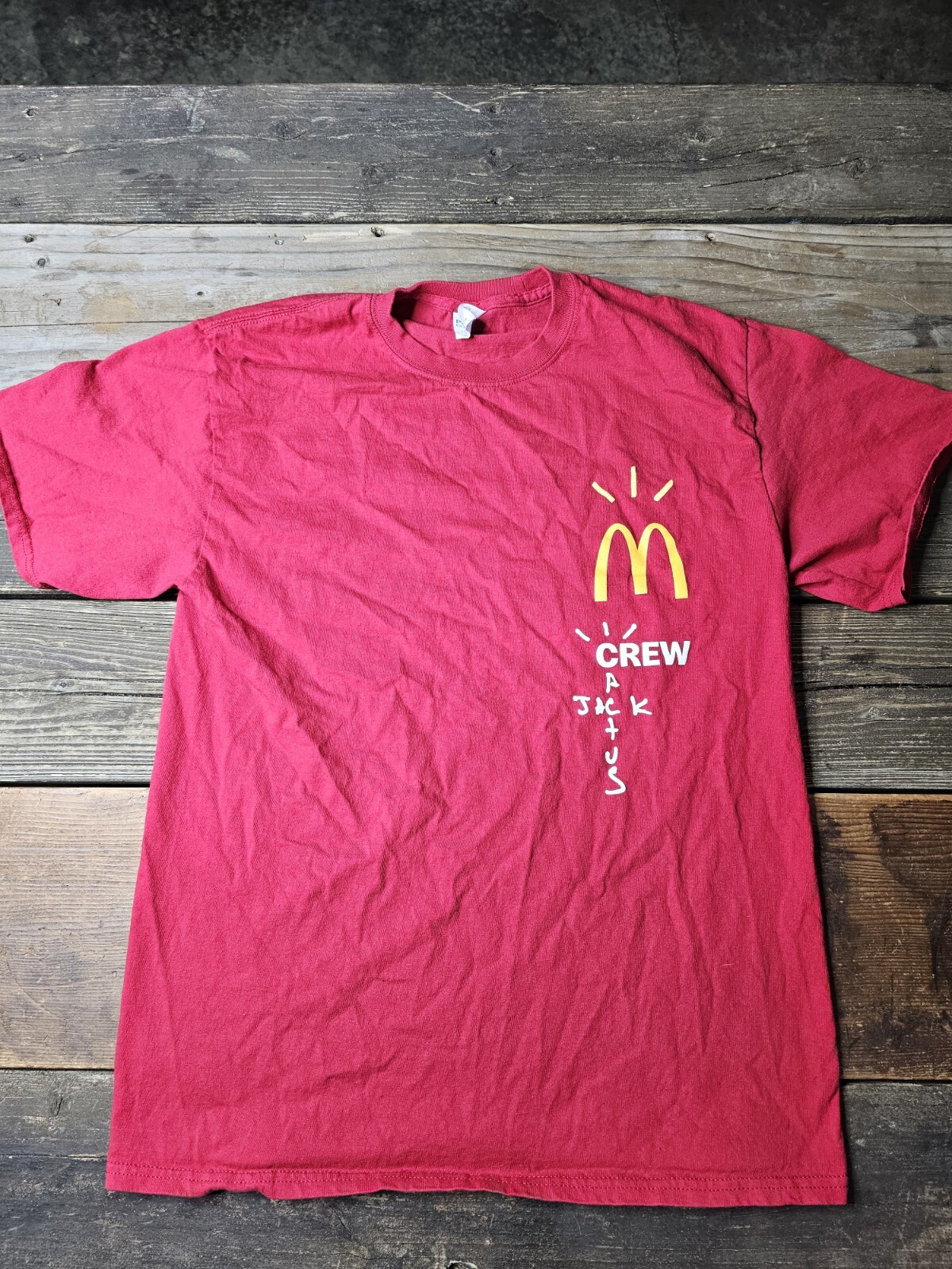 Travis Scott Mcdonalds Cactus Jack Crew Red Short Sle… - Gem