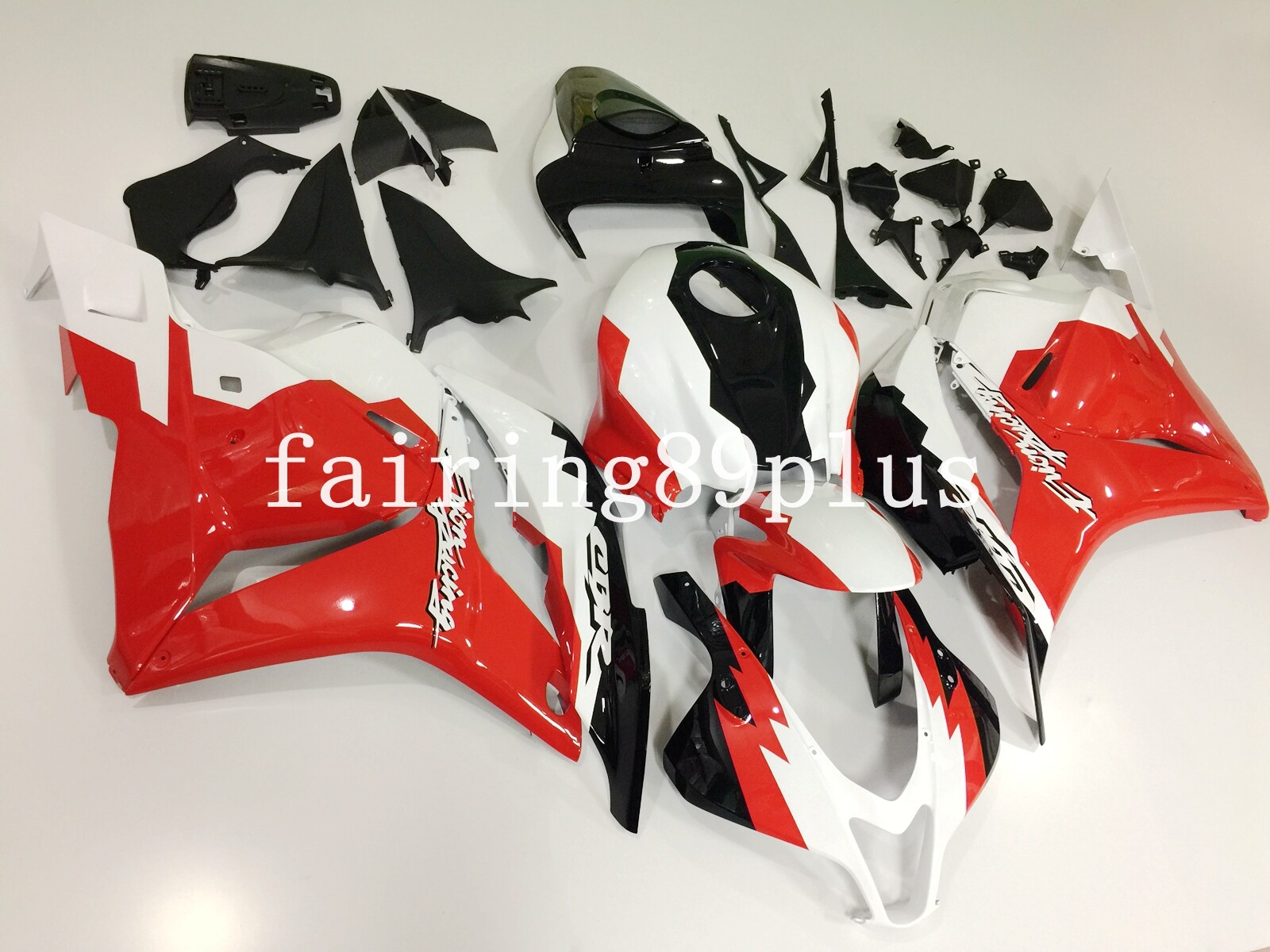 Red White Black Erion Racing ABS Injection Fairing Kit Fit for 2009-12 ...