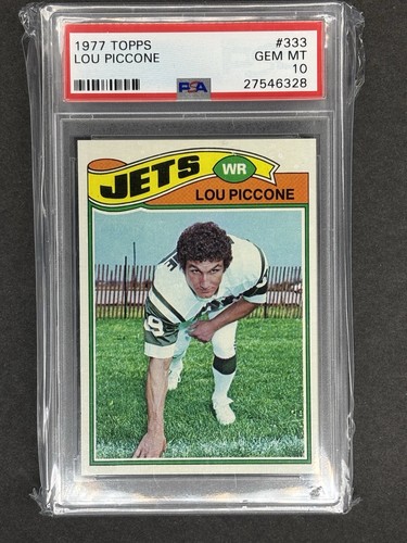 1977 Topps #333 Lou Piccone Ny Jets PSA 10 Gem Mint - Low Pop! | eBay