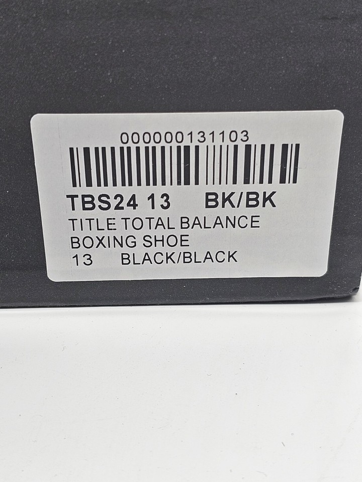 TITLE Boxing Total Balance Boxing Shoes - Black - US Size 13 TBS24 | eBay