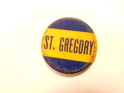 vintage St. Gregory blue & gold school pin (missing pinback) | eBay