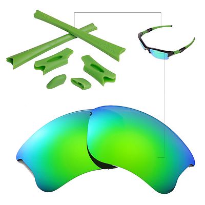 New Walleva Polarized Emerald Lenses And Rubber Kit For Oakley Flak ...