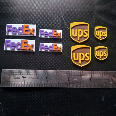 HO scale 1:87 UPS & FedEx 3D Store Front Signs Set Of Eight | eBay