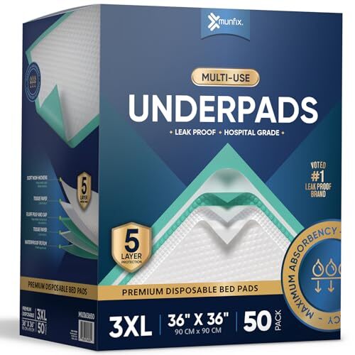 50 Pack Disposable Bed Pads 36 X 36 Inches Super Absorbent Extra Large ...