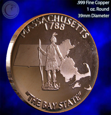 "Massachusetts State Round" 1 oz .999 Copper Round | eBay