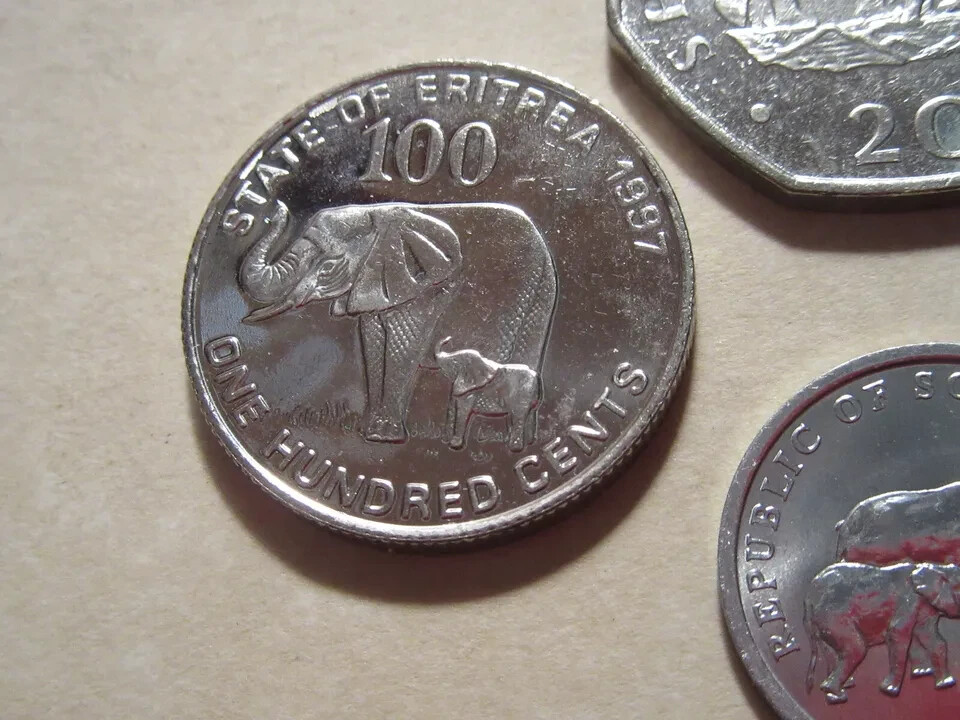 Elephant with Baby coin set 4 coins all unc coins animal coin Africa ...