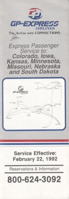 GP-Express Airlines timetable 1992/02/22 | eBay