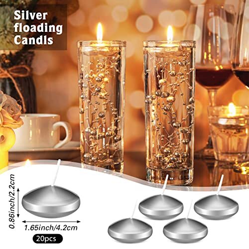 20 Pieces Unscented Floating Candles Small Floating Candles Round Tea ...