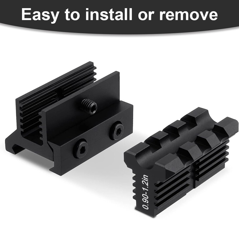 Adjustable Height Picatinny Riser Mount 3 Slot 0.9-1.2in Raise for Red ...