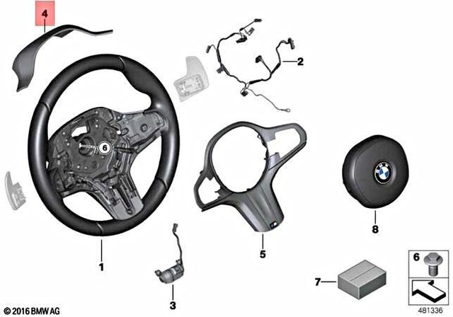 Genuine BMW X3 X4 M X5 G01 G02 G05 G07 G08 Cover Steering Wheel Top ...