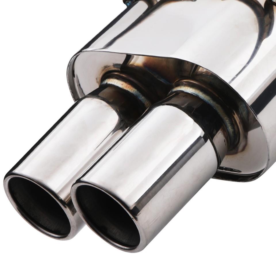 TWIN EXIT STAINLESS CAT BACK EXHAUST SYSTEM FOR HONDA CIVIC EP3 TYPE R ...