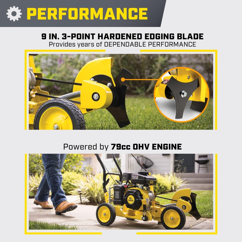 Champion Power Equipment 9 Inch 79cc Lawn Edger with Curb Hop Feature ...