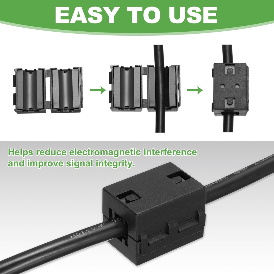 19mm Clip-on Ferrite Ring Core for Cable, Black Enhanced 1pcs | eBay