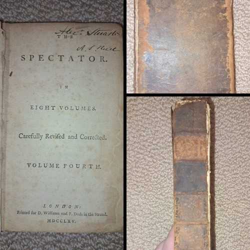 1765 The Spectator, Fourth Volume Antique Book | eBay