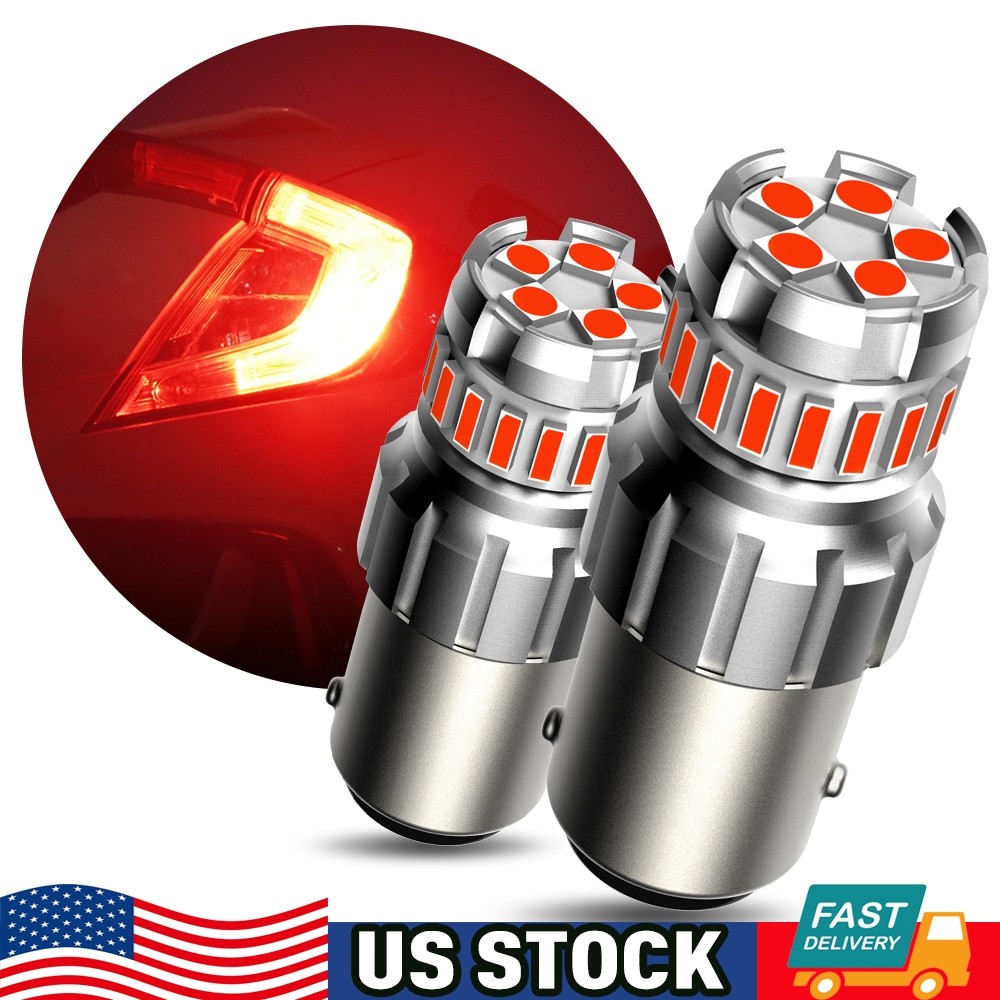 AUXITO Red 1157 CANBUS Error Free LED Turn Signal Tail Stop Brake Light ...