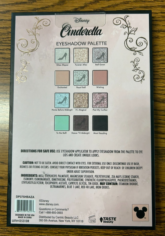 DISNEY Princess Cinderella - 12 Color EyeShadow Palette With Mirror | eBay